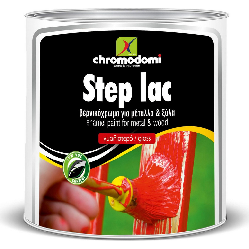 Chromodomi Step Lac Βερνικόχρωμα Ξύλου & Μετάλλου Μαύρο Gloss 0.75lt ...