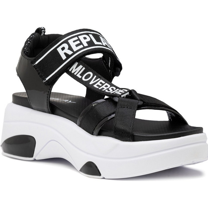 Replay Καλοκαιρινές Γυναικείες Πλατφόρμες Χαμηλές Μαύρες GWS2E.000 ...
