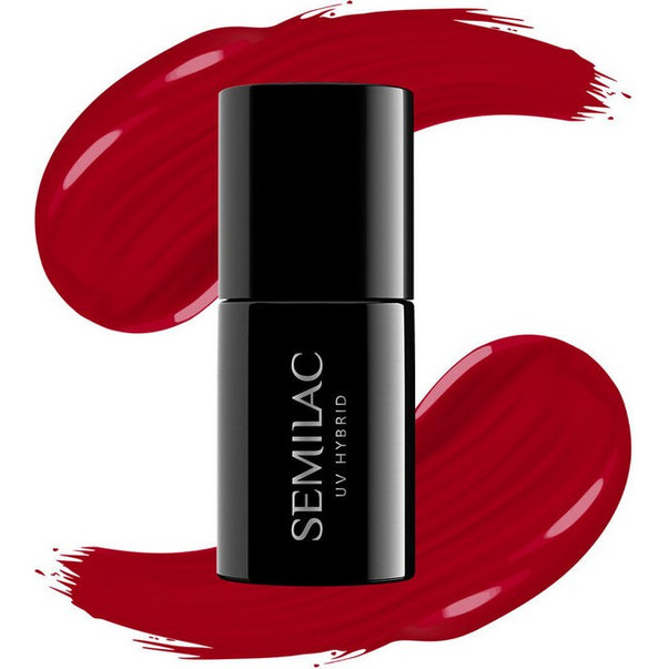 Semilac UV Hybrid 027 Intense Red Ημιμόνιμο Βερνίκι Νυχιών 7ml ...