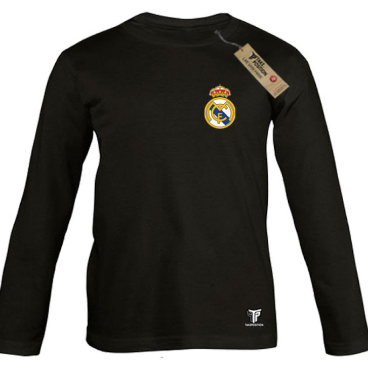 Takeposition Real Madrid Small Logo Παιδικό T-Shirt Μακρυμάνικο Μαύρο ...