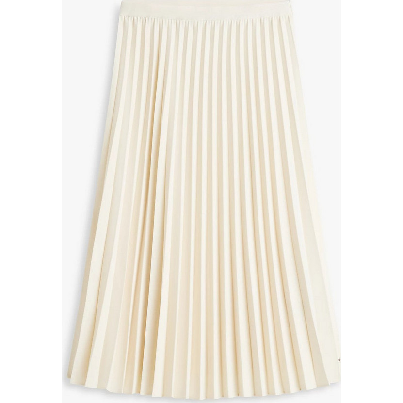 Tommy Hilfiger Μίντι Φούστα Υφασμάτινη Ψηλόμεση Πλισέ Εκρού WW0WW48538 ...