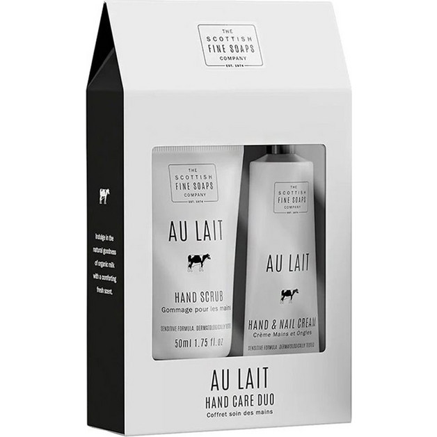 Scottish Fine Soaps Au Lait Hand Scrub 50ml + Hand & Nail Cream 30ml ...