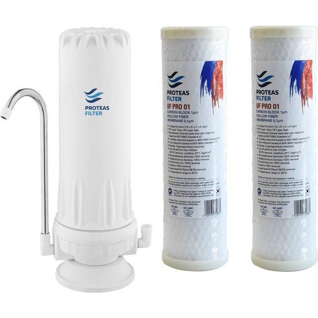 Proteas Filter PFC-WH-P 10" Μονό Φίλτρο Νερού 1/4"-1/4" με Βρυσάκι ...