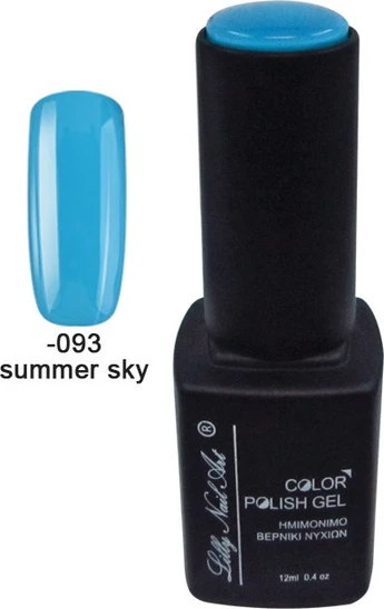 Lilly Nail Art Color Gel Summer Sky Ημιμόνιμο Βερνίκι Νυχιών 12ml ...
