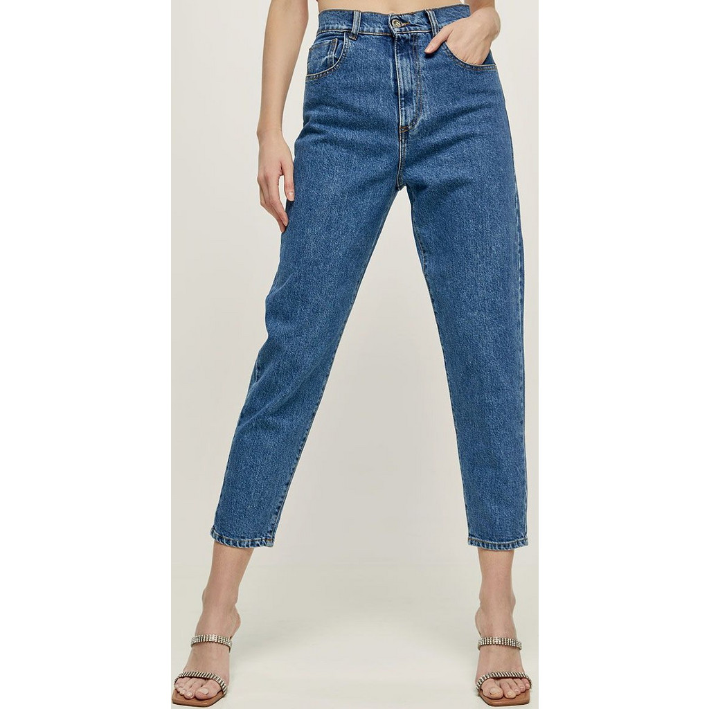 Edward Jeans Astride Ψηλόμεσο Γυναικείο Τζιν Παντελόνι Mom Fit Εφαρμογή Μπλε WP-D-JNS-S22-009 ...