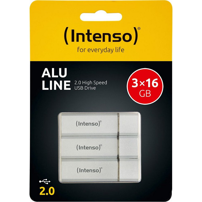 Intenso Alu Line 16GB USB Stick 2.0 με USB-A 3pcs | BestPrice.gr