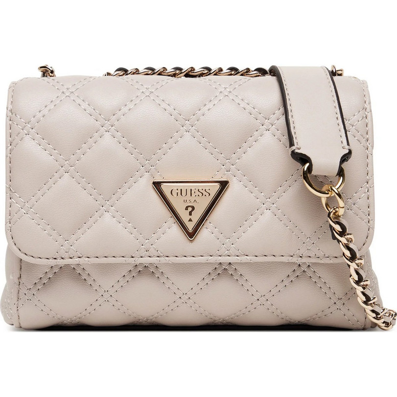 Guess Giully Mini Γυναικείο Τσαντάκι Χιαστί από Δερματίνη Μπεζ με ...