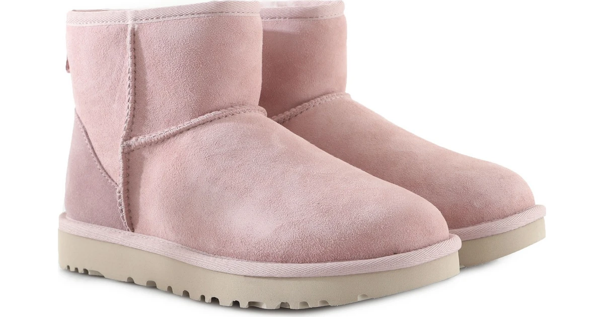 UGG Γυναικεία Μποτάκια Suede Ροζ με Γούνα 1016222-RSGRY | BestPrice.gr