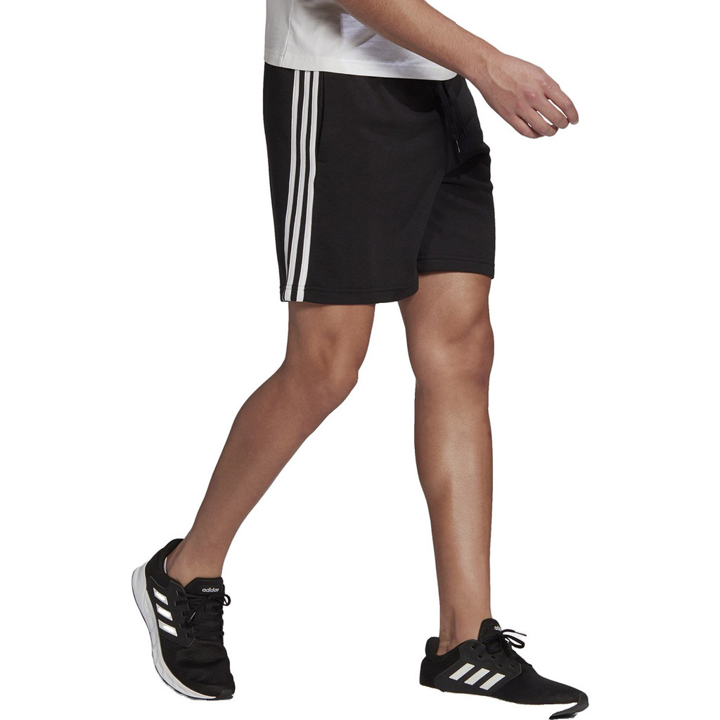 Adidas Essentials French Terry 3-Stripes Αθλητική Ανδρική Βερμούδα Running Μαύρη GK9597 ...