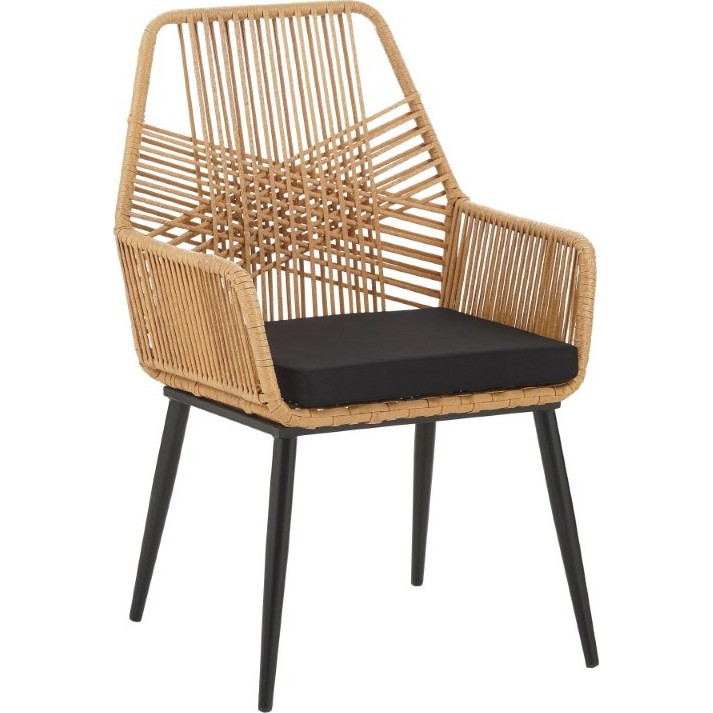 Pakoworld Tanish Πολυθρόνα Κήπου Rattan Καφέ Μαύρο 140-000055 ...