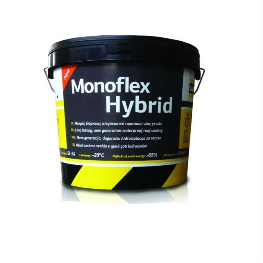 Bauer Monoflex NanoHybrid Ελαστομερές Επαλειφόμενο Υβριδικό Μονωτικό Στεγανωτικό Ταράτσας Λευκό ...