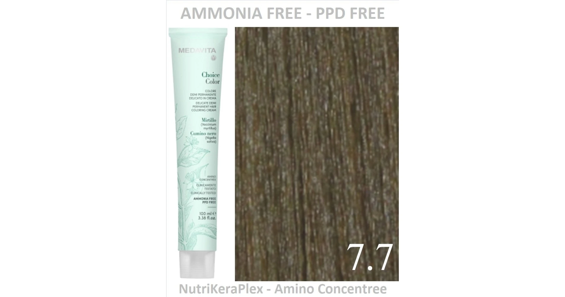 Medavita Choice Color 7.7 Sand Ash Blond Ημιμόνιμη Βαφή Μαλλιών Χωρίς ...