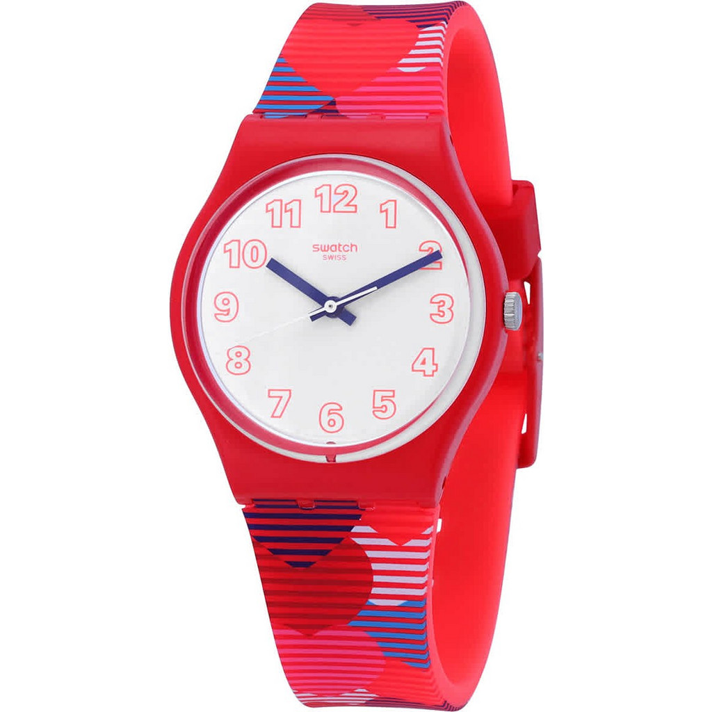 Swatch Heart Lots Γυναικείο Ρολόι με Ροζ Καουτσούκ Λουράκι GR182 ...
