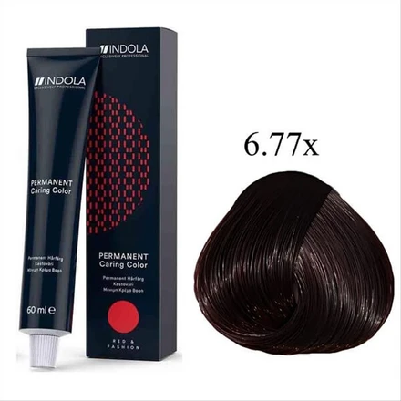 Indola Permanent Caring Color 6.77X Ξανθό Σκούρο Πολύ Έντονο Bιολέ ...