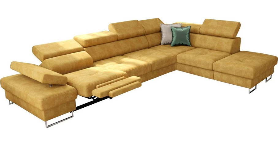 Gelito Relax Καναπές Κρεβάτι Δεξιά Γωνία με Αποθηκευτικό Χώρο Κίτρινος ...