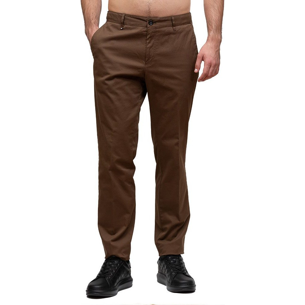 Hugo Boss Ανδρικό Παντελόνι Chino Ελαστικό Slim Εφαρμογή Καφέ 50508086 ...