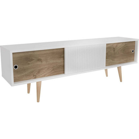 Hanah Home Έπιπλο Τηλεόρασης Μοριοσανίδα Καρυδί Μ160xΠ34.5xΥ45cm Ecrin ...