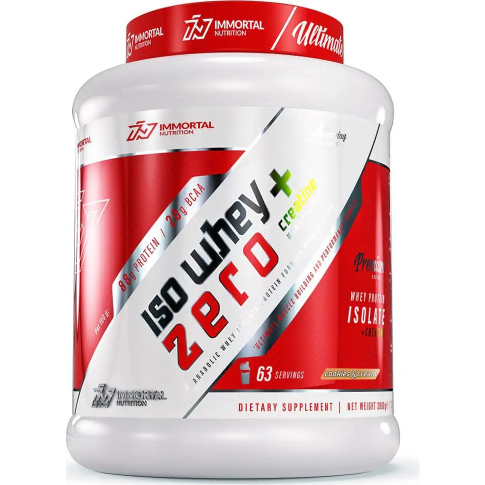 Immortal Nutrition Iso Whey Zero & Creatine Cookies & Cream Πρωτεΐνη ...