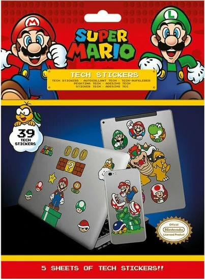 Super Mario Mushroom Kingdom Σετ Αυτοκόλλητα για Laptop 39τμχ ...