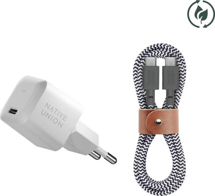 Native Union Wall Adaper Φορτιστής με Καλώδιο USB-C με Θύρα USB-C 30W ...
