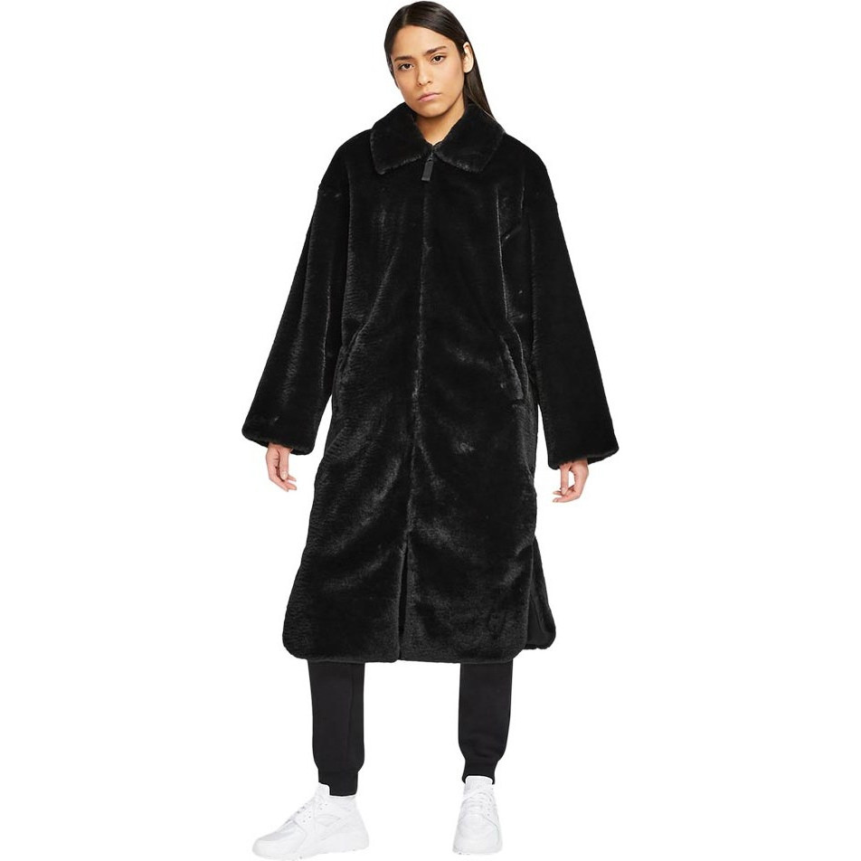 Nike Sportswear Faux Fur Long Jacket Γυναικείο Μπουφάν Χειμωνιάτικο ...