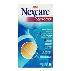3M Steri Strip Αποστειρωμένα Αυτοκόλλητα Ράμματα 0.6x7.5cm 12x3τμχ ...
