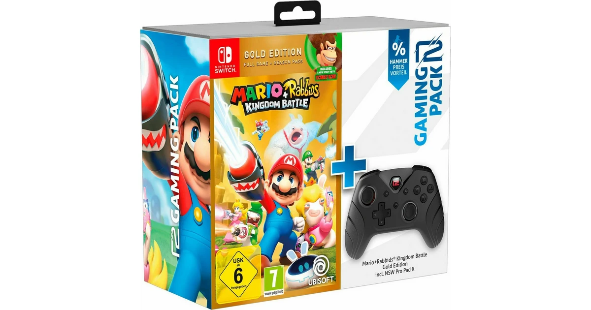 Ready2Gaming Pro Pad X Wireless Controller PC Switch Black & Mario ...