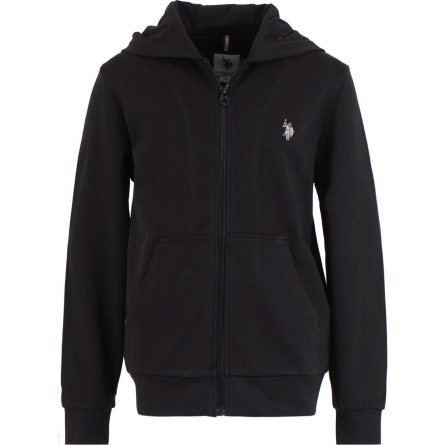 U.S. Polo Assn. Παιδική Ζακέτα Φούτερ με Κουκούλα και Φερμουάρ Μαύρη ...