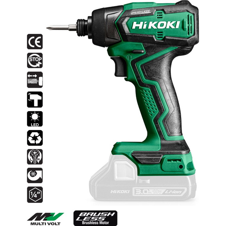 Hikoki WH18DDW2Z Παλμικό Κατσαβίδι Μπαταρίας Brushless 36V Solo ...