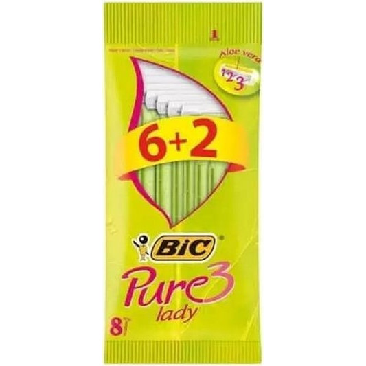 BIC Pure Lady Γυναικείο Ξυραφάκι μιας Χρήσης με 3 Λεπίδες & Λιπαντική ...