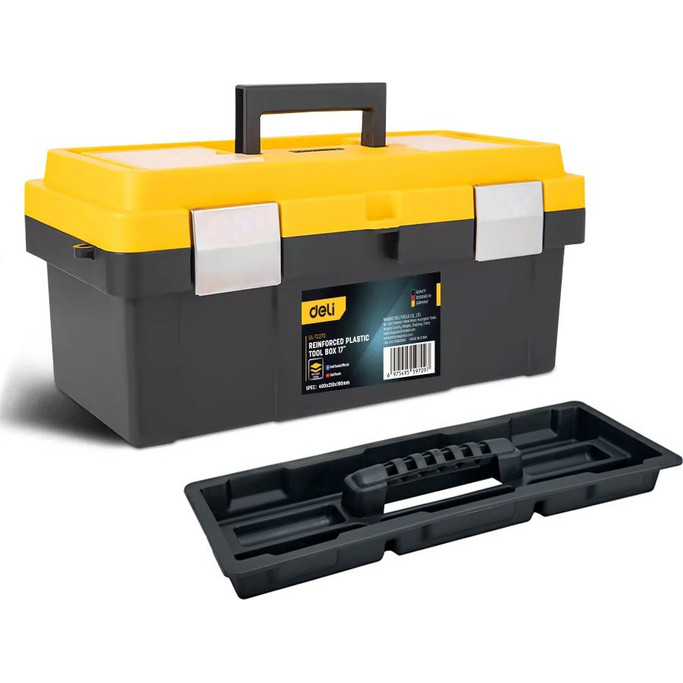 Deli DL-TC270 Βαλίτσα Εργαλείων Πλαστική με Ταμπακιέρα Αδιάβροχη ...