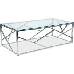 Diommi Lisa Basic II Βοηθητικό Τραπεζάκι Σαλονιού Ορθογώνιο Γυάλινο με Ξύλινη Βάση ...