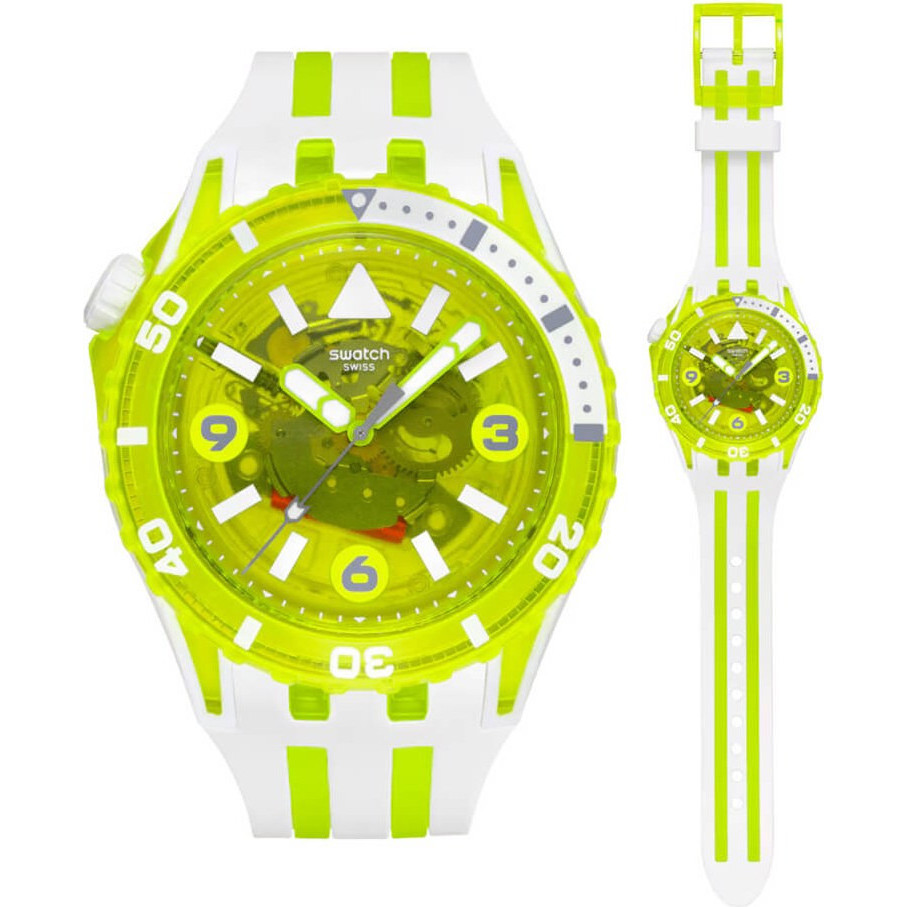 Swatch Γυναικείο Ρολόι με Λευκό Καουτσούκ Λουράκι SSCU09J100 | BestPrice.gr