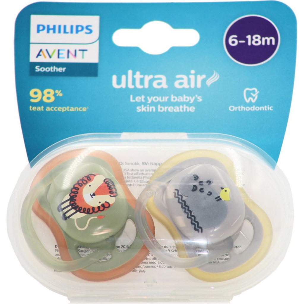 Philips Avent Ultra Air Ανατομικές Ορθοδοντικές Πιπίλες Σιλικόνης 6-18m ...