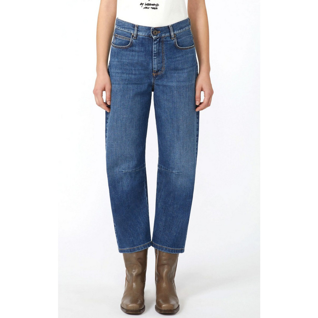 Max Mara Ψηλόμεσο Γυναικείο Τζιν Παντελόνι Relaxed Εφαρμογή Μπλε ...