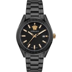 Versace V-Code Ανδρικό Ρολόι με Μαύρο Μεταλλικό Μπρασελέ VEAFA0824 ...