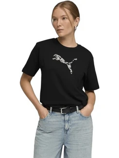 Puma King Relaxed Football Γυναικείο Αθλητικό T-Shirt Μαύρο 632563-01 ...