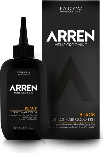 Farcom Arren Direct Hair Color Kit Black Ανδρική Ημιμόνιμη Βαφή Μαλλιών ...
