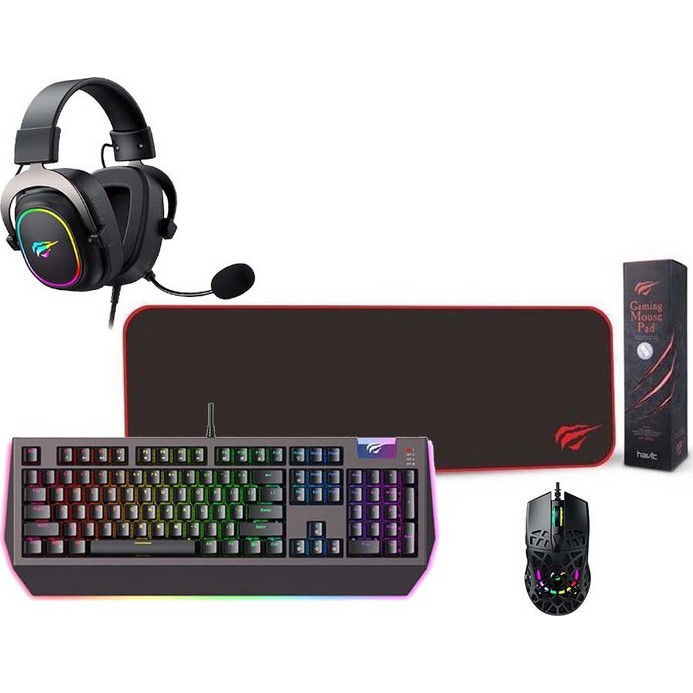 Havit KB601 Σετ Gaming Πληκτρολόγιο RGB Black | BestPrice.gr