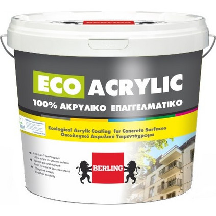 Berling Eco 100% Επαγγελματικό Οικολογικό Ακρυλικό Χρώμα Εξωτερικού Χώρου Λευκό 3lt | BestPrice.gr