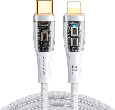 Joyroom S-CL020A3 Braided LED USB-C to Lightning Cable 20W 1.2m White ...