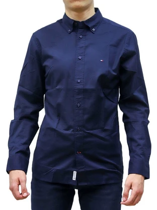 Tommy Hilfiger Ανδρικό Πουκάμισο Βαμβακερό Ριγέ Μακρυμάνικο Κανονική ...