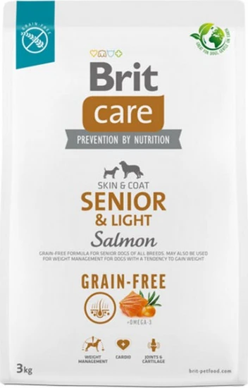 Brit Care Skin & Coat Senior & Light Grain Free with Salmon 3kg ...