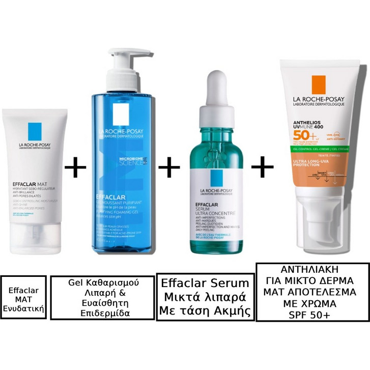 La Roche-Posay Effaclar Serum 30ml + Anthelios Dry Touch Tinted Mat ...