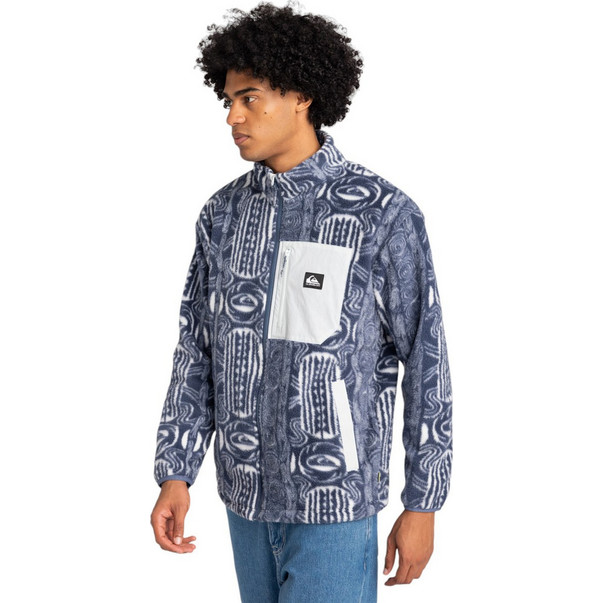 Quiksilver Clean Coast Ανδρική Ζακέτα Fleece με Φερμουάρ Γκρι ...