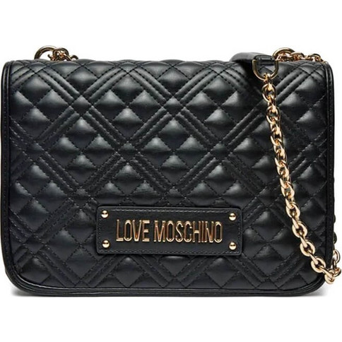 Love Moschino Γυναικεία Τσάντα Χιαστί από Δερματίνη Μαύρη με Αλυσίδα ...