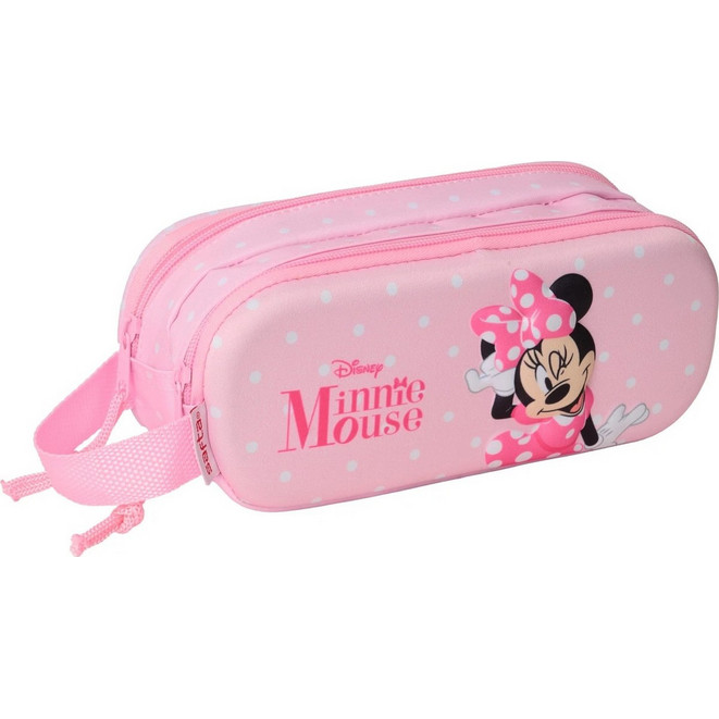 Safta Minnie Mouse Κασετίνα Βαρελάκι με 2 Θήκες Ροζ 822551512 ...