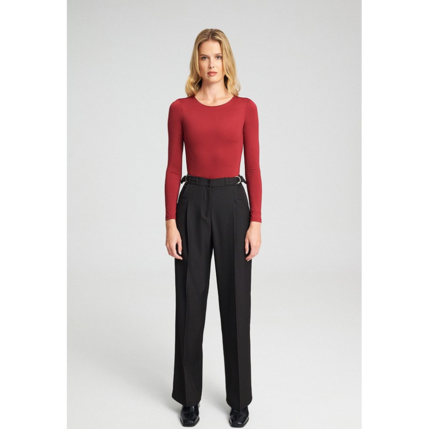 Mind Matter Kendra Ψηλόμεσο Υφασμάτινο Γυναικείο Παντελόνι Κανονική Εφαρμογή Μαύρο MML25-02-03 ...