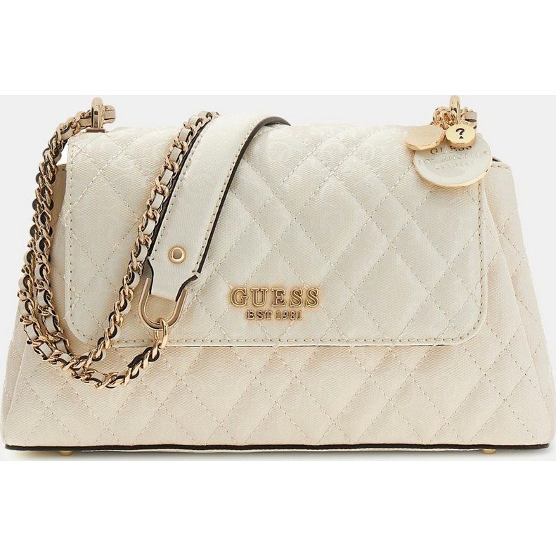 Guess Γυναικεία Τσάντα Χιαστί από Δερματίνη Μπεζ με Αλυσίδα HWGG9628210 ...