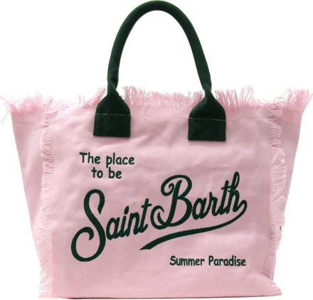 Mc2 Saint Barth Vanity Υφασμάτινη Τσάντα Θαλάσσης Ώμου Ροζ 32x40cm ...
